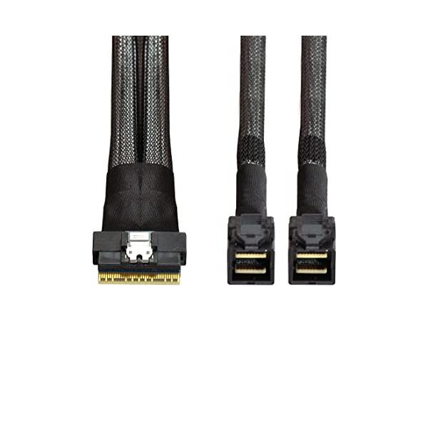 SFF-8654 8i→2xSFF-8643ブラック/-/CY-SF-010-0.5M・パッケージ個数:1・このケーブルは内部機器の接続に使用できます。 スリムライン8654 74ピンコネクター付きバックプレーンとSFF-8643コネクター...