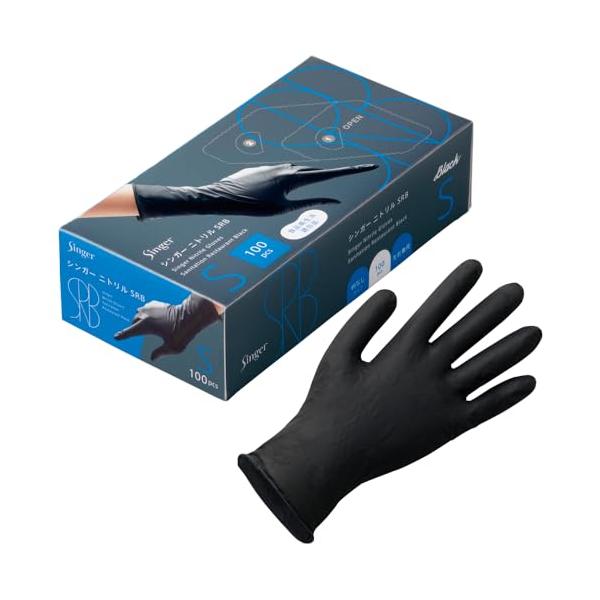 Sブラック/S/NBR035BPF-KB S・Style:S・パッケージ個数:1・サイズ:S (全長230mm以上、手の平の幅/86mm、中指の長さ/78mm)、厚み/0.10mm (指部)・本体重量(約):360g・素材・材質:ニトリルゴ...