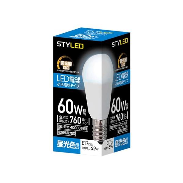 60W(調光器対応)昼光色/1個/HA6D17D1・Size:1個Style:60W(調光器対応)Color:昼光色・パッケージ個数:1・調光器対応全光束:760lm(小形電球60W相当)/消費電力:6.9W・光色:昼光色(6500K)・設...