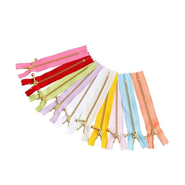 10本カラフル/12cm/3G12-10MIX・パッケージ個数:1・原産国:日本・梱包サイズ:1.0×15.5×10.5cm・スタイル:金具:Gゴールド・素材:テープ部分/ポリエステル、チェーン部分/真ちゅう合金、スライダー部分/亜鉛合金