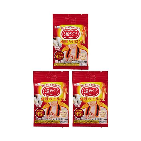 極暖ブラック/1個 (x 3)/N00029・PatternName:3個入り・パッケージ個数:1・冬の外出・通勤に。首にかけるだけで身体が温まります。・首にかける新しいタイプの使い捨てカイロ「かけぽか」に極暖タイプが追加・温かさがすぐに実...