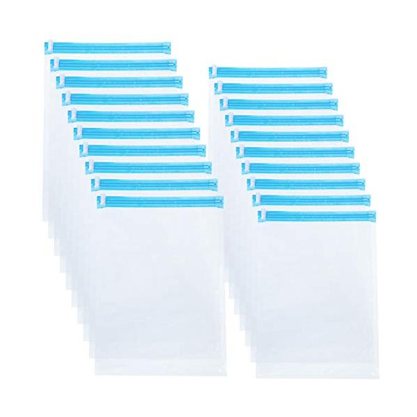 D_06_衣類圧縮袋 20枚組(M35×50cm10枚+L40×60cm10枚)透明/20枚組（M10枚+L10枚）/623-17・Style:D_06_衣類圧縮袋 20枚組(M35×50cm10枚+L40×60cm10枚)・パッケージ個数...