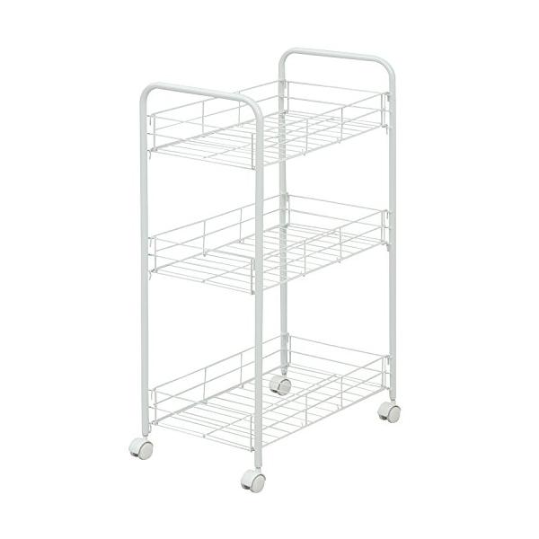 三段式ホワイト/幅40×奥行25×高さ68cm/RWR-3C(WH)・Color:ホワイト・パッケージ個数:1・お客様品(てかんたん)・サイズ:幅40×奥行25×高さ68cm・重量1kg・材質:本体:スチール(粉体塗装)