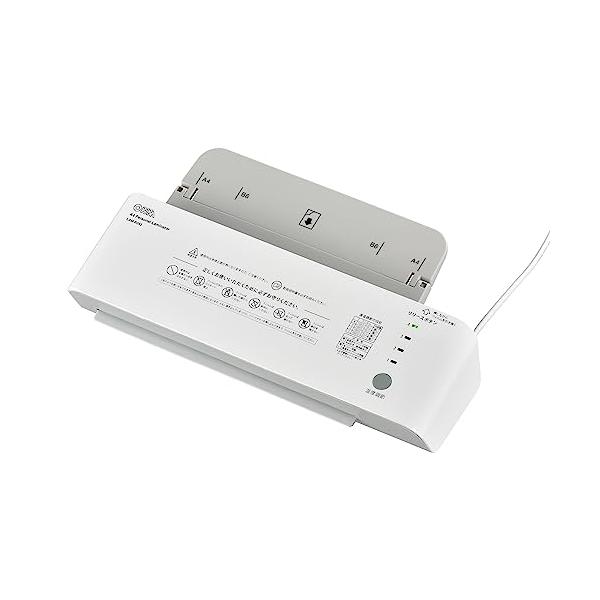 ２本ローラーホワイト/A4/LAM-R243・パッケージ個数:1・外形寸法（トレー展開時）：（約）幅340×高さ77×奥行193mm・ラミネート速度：50Hz…250mm/分、60Hz…300mm/分・最大ラミネート幅：230mm・最大ラミ...