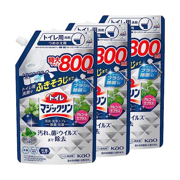 -/800ml×3個/-・ScentName:クリーンミントの香りSize:800ml×3個・パッケージ個数:1・高さ×幅×奥行き270×275×95ミリメートル・2.4 Litter・成分：界面活性剤（4% アルキルベタイン）、金属封鎖剤...