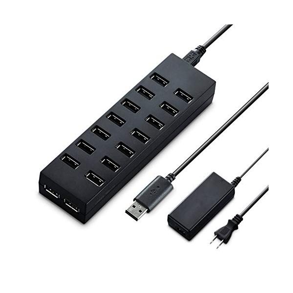 ブラック/16ポート/U2H-Z16SBK・Size:16ポートPatternName:単品・パッケージ個数:1・16個のUSB機器を同時に接続できる大容量のACアダプタが付属し、安定した動作を実現する16ポートUSBハブ。・インターフェイ...
