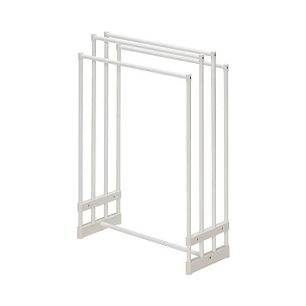 ホワイト/幅約47X奥行約20X高さ約65cm/STIK-T4・Size:幅約47X奥行約20X高さ約65cmPatternName:タオルスタンド・パッケージ個数:1・横からサッと通せるタオルスタンド・外側と内側のほし部は段違いでタオルが...