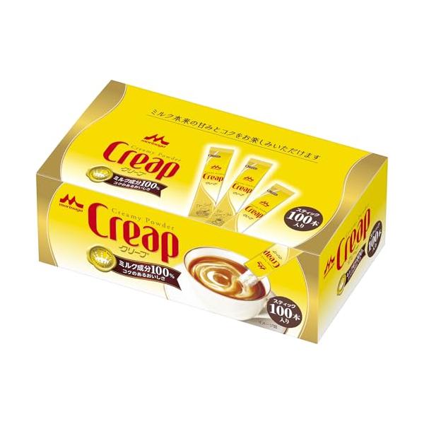 スティック 100本入り・パッケージ個数:1・ミルク生まれのCreapクリープは発売以来、牛乳から生まれた成分で作ることを原点としています。独自の技術によって香料や着色料を使わない製法を実現。だから、安心してお使いいただけます。・おいしさミ...