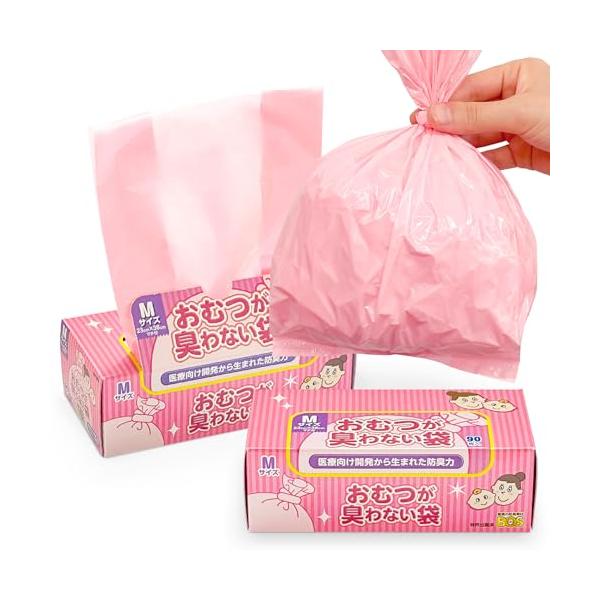 ピンク/M/-・PatternName:2個・パッケージ個数:1・90枚入りのお徳用。取り出しやすくてコンパクトな箱型・快適 部屋もゴミ箱も臭わない外出先でも快適・簡単 袋に入れて、結んでゴミ箱に捨てるだけゴミ捨ての時にも臭わない・安心 菌...