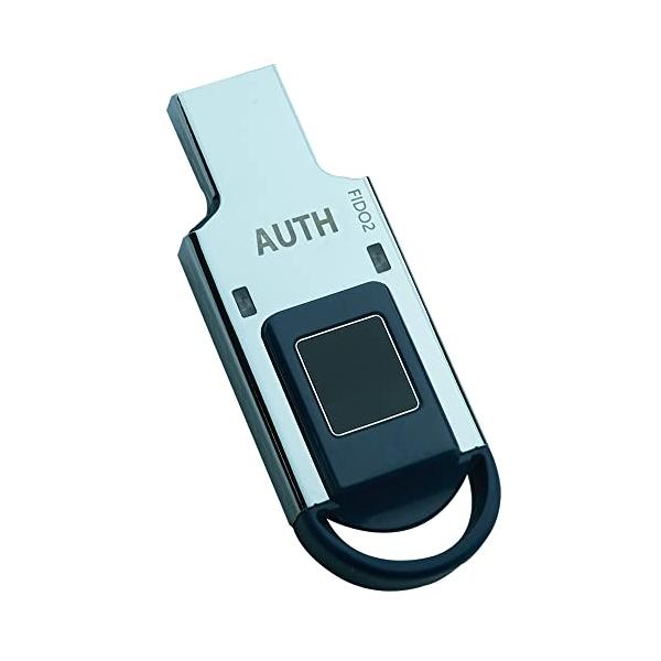 シルバー/-/BF2A・パッケージ個数:1・パスワードに代わる安全を指紋認証・マイクロソフト認定のFIDO2対応セキュリティキー