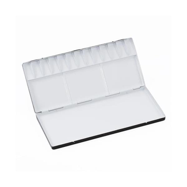 水彩パレットホワイト、ブラック/W252×D224mm/210141・パッケージ個数:1・W252×D224(mm)・アルミ製・焼付塗装・2023年 8 月より仕様変更 →　指穴が無くなりました。