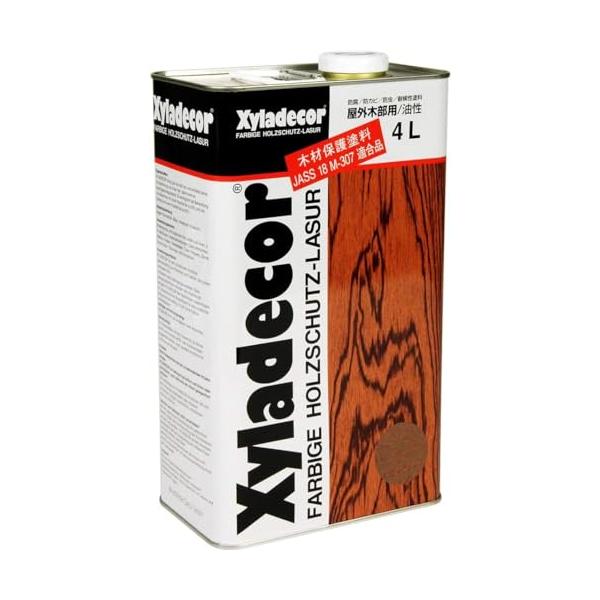 ブラウン/4L/xyladecor-4l-111・パッケージ個数:1・カラー:ウォルナット・工程:上塗り・使用方法:ハケ塗り・・・針葉樹材は2回塗り、広葉樹材は3回塗り・塗り重ね乾燥時間:12時間以上・標準使用量:5~7m2/L(0.15~...