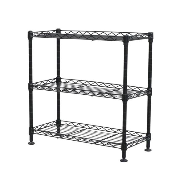 ブラック3段ブラック/特小/KSMN-3D BK・Style:ブラック3段・パッケージ個数:1・商品サイズ(約):幅45×奥行20×高さ45cm・耐荷重: 30kg/棚1枚、全体60kg・材質: スチール(粉体塗装)・生産国:中国・品