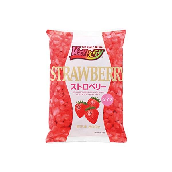 -/-/4904680979631・PatternName:ダイス・味が濃く、真っ赤な果肉のイチゴをダイスカットしました。・冷凍食品・冷凍フルーツ・冷凍いちご・規格：500g