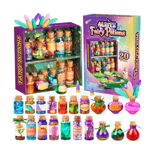 妖精、魔法。マルチカラー/M/Fairy-potions-007・パッケージ個数:1・妖精の世界を創る子供向けの魔法のアクセサリーのフルセットが登場 蝶、魔法の杖、エネルギークリスタル、ユニコーンの角、ラッキーな四つ葉のクローバー、グリッタ...