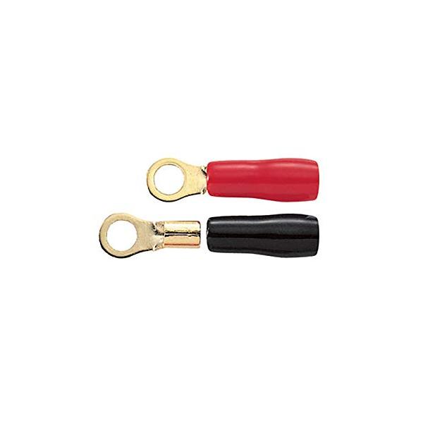 R型14AWG/M4/-・Color:14AWGSize:M4Style:R型・パッケージ個数:1・14・16AWG用 ネジ径4mm R型圧着タイプ・金メッキ・端子幅：6.6mm・入数：赤/黒各2個入