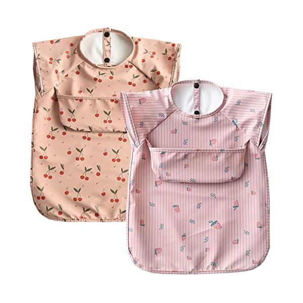 Button Downチェリー×いちご/M (12-36ヶ月)/JA2304TZ-CRwxSD・Color:チェリー×いちごSize:M (12-36ヶ月)・袖なしの離乳食エプロン腕を通して着る袖なしタイプのお食事エプロンです。とてもやわら...