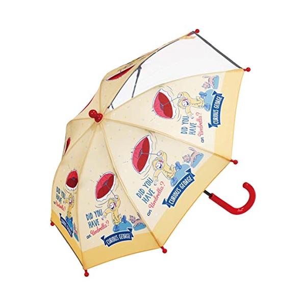 モダンおさるのジョージ/直径60×高さ35cm/UB0-A・Color:おさるのジョージ・パッケージ個数:1・親骨の長さ:35cm（持ち手＋親骨＝50cm）/直径60cm・素材・材質:生地=ポリエステル 透明部分=ポリエチレン 骨＝グラスフ...