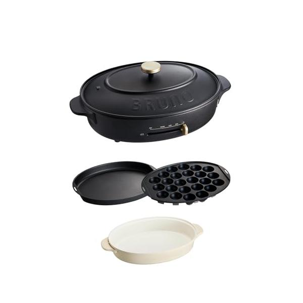 カジュアルブラック/サイズなし/BOE053-BK・Color:ブラックPatternName:プレート3種(平面・たこ焼き・深鍋)・パッケージ個数:1・原産国:中国製・採寸:サイズ:W390×H150×D260mm/重量:約2800g・機...