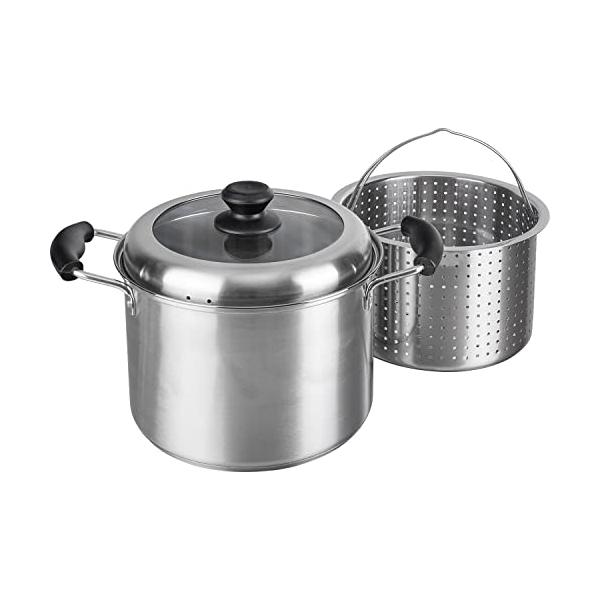 シルバー/6.2 L/RB-2319・PatternName:パスタ鍋22cm・パッケージ個数:1・商品サイズ:約 幅34.5×奥行23.5×高さ22cm、重量:約2100g・本体:16-0ステンレス鋼、はり底:アルミニウム合金・16-0ス...