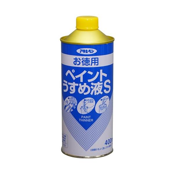 うすめ液S( NULL )/400ML/4970925571168・Size:400MLStyle:うすめ液S・パッケージ個数:1・用途:油性塗料の粘度が高く、塗りにくいときの希釈に。塗料を塗ろうとする面のよごれのふきとりに。塗料を塗ったあ...