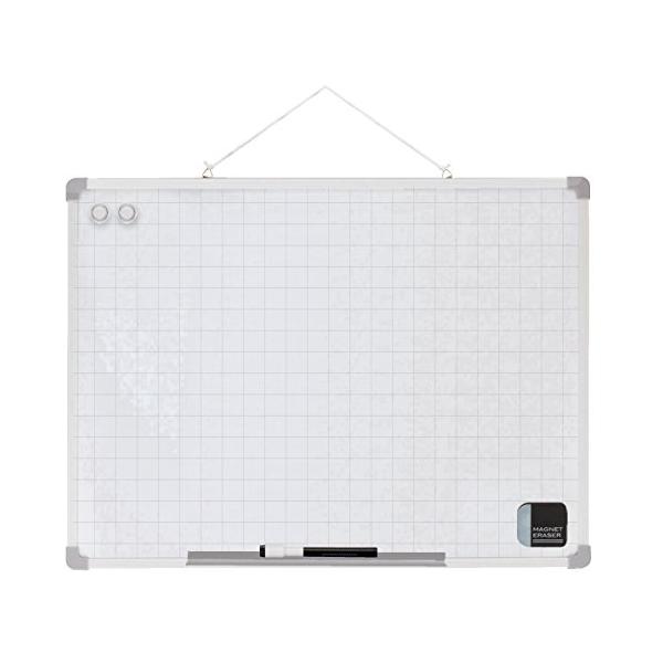 暗線入りホワイト/横45 cm x 高さ60 cm/VWB068・Size:横45 cm x 高さ60 cmStyle:暗線入り・パッケージ個数:1・25×25mmの方眼つきで書きやすい・裏面に貼り付け用のマグネット4個つきだから、磁石面に...