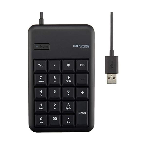 USBポート付きブラック/Sサイズ/TK-TCM014BK・パッケージ個数:1・マウスなどのUSB機器を2台まで接続できる2ポートUSB2.0ハブが付いたコンパクトUSBテンキーパッドです。・机上での省スペースに役立つコンパクトサイズです。...