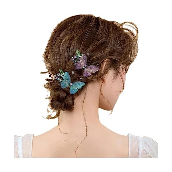 カジュアル2色セット/-/-・Color:2色セット・?「蝴蝶」春夏は蝴蝶が花々の間をひらひらと飛んでいる季節です。この頃、蝴蝶のアクセサリーは女の子に必要品です。2個の異なるカラーでかわいいデザインのヘアクリップは、あなたがより可愛くて魅...