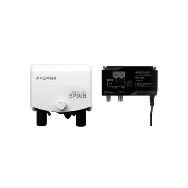 -/-/EP3UB・パッケージ個数:1・伝送周波数帯域：470〜710MHz（UHF ch.13〜52）・利得：41dB(38〜44dB)・雑音指数：3dB以下・定格出力レベル：103dBμV(9波)・VSWR：3以下
