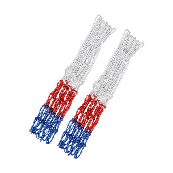 白 赤 青/2枚/-・材質：本製品は網縄で編んで作られ、優れた耐摩耗性を持ち、雨を恐れず日焼けを恐れず、非常に耐久性がある。・デザイン感：3色（白、赤、青）、色が明るく、色褪せにくい。夜はコートでもバスケットボールのかごに気づきやすくボール...