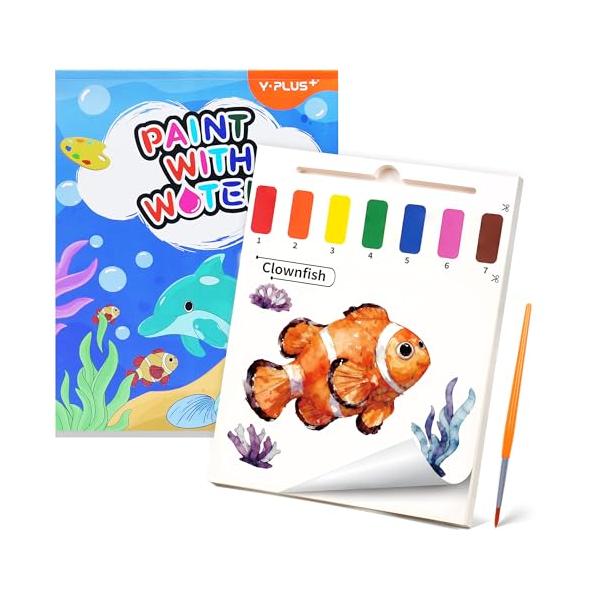 海/20cm x 15cm x 0.5cm/303009・Color:海・パッケージ個数:1・ユニークなイノベーション: 高級な超厚手の塗り絵用紙は、水の滲みを的に防ぎます。この水塗り絵ブックには、高品質なブラシペンが付属しており、スムーズ...