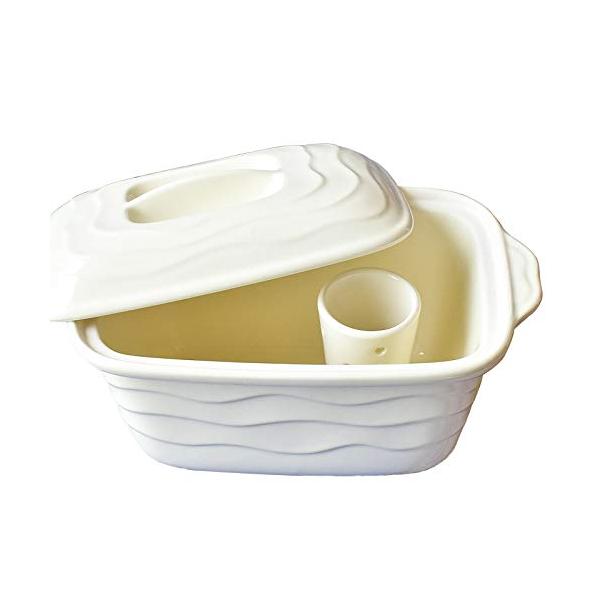 ホワイト/ミニ/39-04-Z・ミニサイズで保管しやすい角型スタイル・誰でも簡単に冷蔵庫で漬けられる、ぬか漬け鉢・簡単、美味しい、手軽にできる乳酸菌たっぷりのスローフード。・サイズ：21cm×12.5cm×11.5cm　素材：陶器製・生産国...