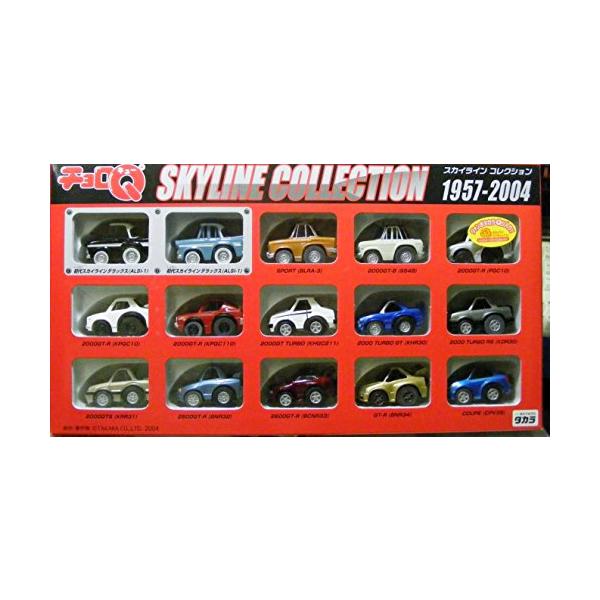 商品の説明  タカラトミー  より  1957年に誕生し、いまなお広い世代に絶大な人気を誇るスカイライン。そのスカイラインを初代から2001年登場の第11代V35型まで、フルコンプリートしたセットがチョロQに登場。初代2台、スカイラインスポ...