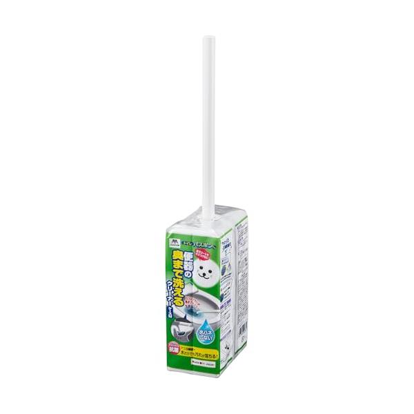 ホワイト・グレー/幅6.5×奥行10×高さ38.5cm/202881・パッケージ個数:1・便器の奥・フチ裏までしっかり届く、アールリーチ(カーブ形状)のトイレブラシケース付き　便器のフチに沿って、便器内の水の出口も洗えます。・ブラシはやわら...