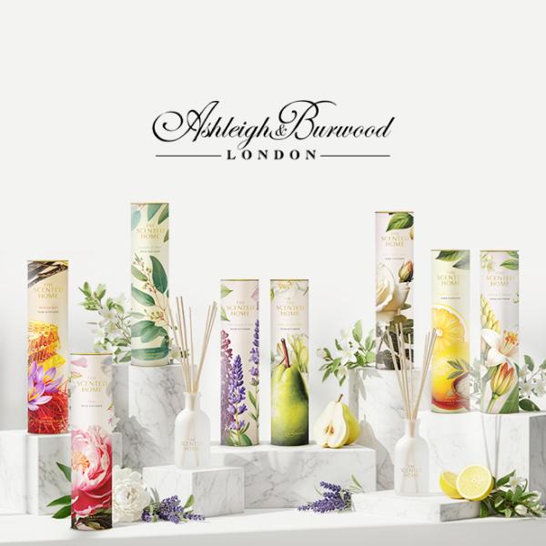 【The Scented Homeシリーズ】メーカー：Ashleigh&amp;Burwood(アシュレイ＆バーウッド)容量：150ml芳香期間：約3ヶ月サイズ(ｃm)：ボックスH29×W6.5、本体＋スティックH25×W5.5【ジャスミン...