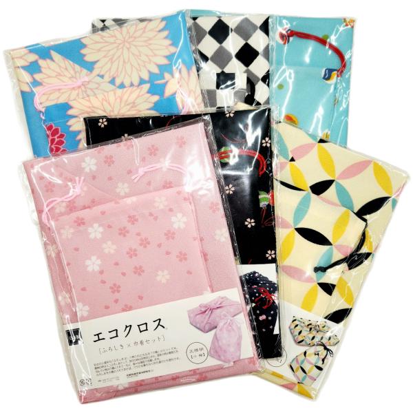 おしゃれで可愛い風呂敷と巾着のセットです。使わないときは巾着に収納して持ち歩けます。≪セット内容≫風呂敷：1枚巾着：1個