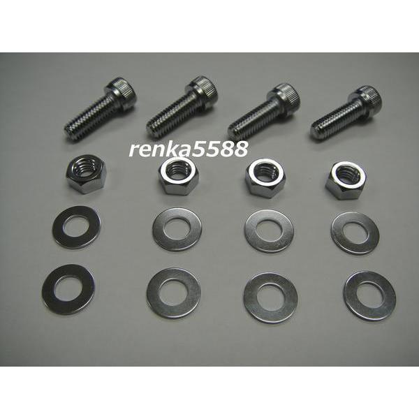 ■商品番号FAN-514■商品概要商品内容:日本製 キャップボルトM6×18 4本（ナット、ワッシャー付き）熱や衝撃強い鉄製、クロームメッキ処理、品質の良い日本製のキャップボルトセットです。寸法：M6×18、ピッチ1.0 、エンジンケース、...