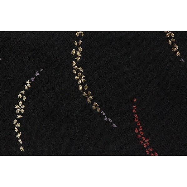 黒地　芝文　サクラ（桜）　金銀　赤