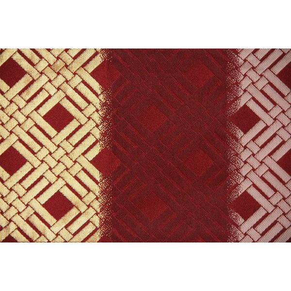 赤色地　金色　格子文　井桁　チェック柄