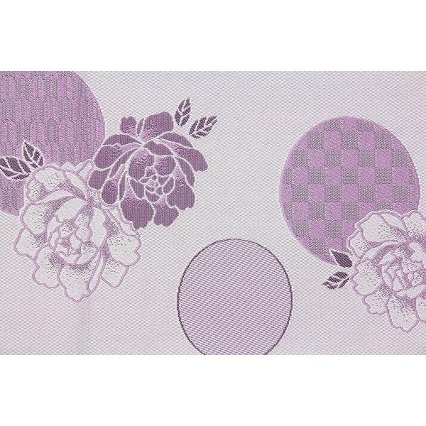 白地　薄紫　丸文　バラ（薔薇）　牡丹（ボタン）