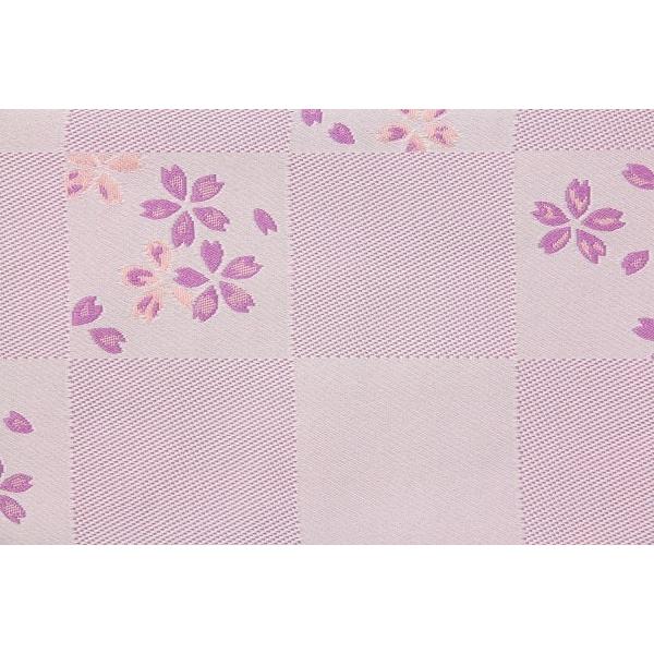 白地　薄ピンク　市松文様　チェック柄　サクラ（桜）