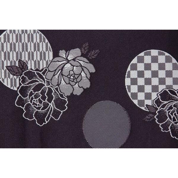 紫地　丸文　バラ（薔薇）　牡丹（ボタン）