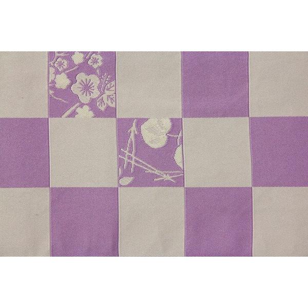 紫　白　市松文様　チェック柄　梅　葵　松葉