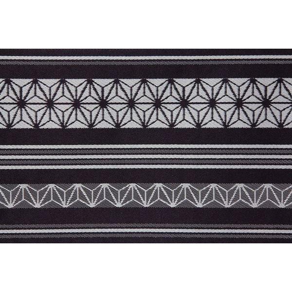 紫地　博多献上柄　麻葉文　横縞（ストライプ）