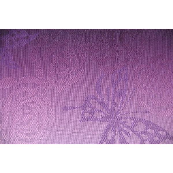 【夏物・浴衣用　単衣用】<br>紫　蝶々　バラ　グラデーション