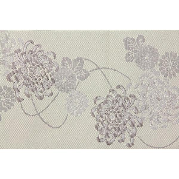 白地　グレー系　菊文（キク）