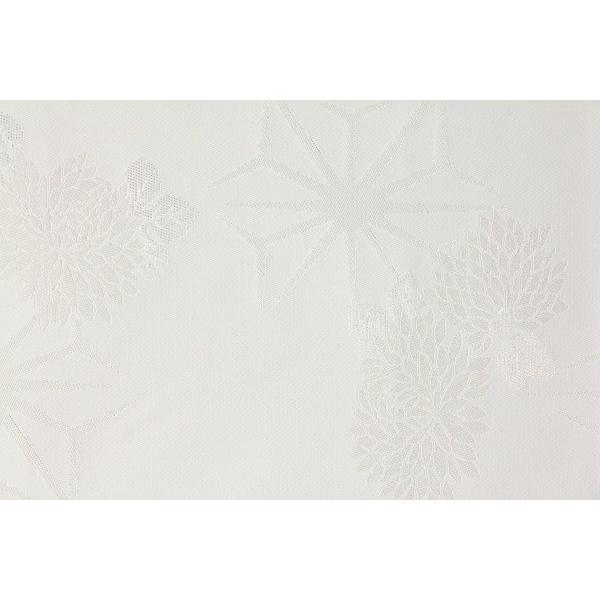 【夏物・浴衣用】<br>白　破れ麻葉　バラ　文庫結び