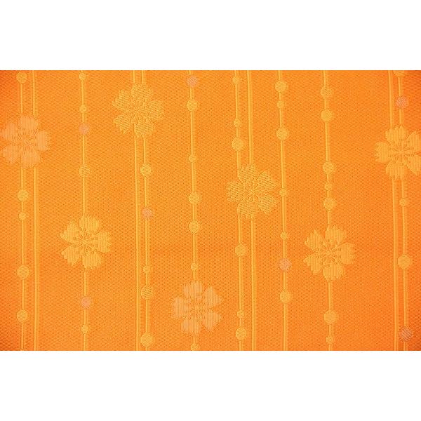 【夏物・浴衣用　単衣用】<br>オレンジ色　サクラ　縦縞