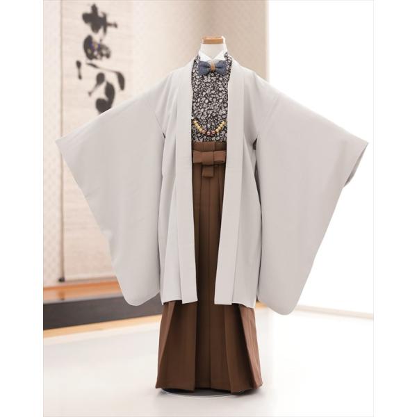 6歳〜8歳 男の子 着物レンタル d6103 和洋2way 蝶ネクタイ 大きめ5歳 7歳前後男児《身長約125cm前後》貸衣装 結婚式 卒園式 七草祝い おしゃれ 人気 かわいい 子供用 発表会 往復送料無料「CocoWarabe」ライトグ...