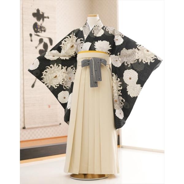 袴レンタル 小学校卒業式 h0713 女の子 フルセット 小学生 レンタル袴 着物レンタル 卒業式 卒業袴 コスプレ 11歳 12歳 13歳 ６年生 女子 人気 往復送料無料 黒地に絢爛慶凛花×クリーム袴【サイズ】身長…143cm〜153c...